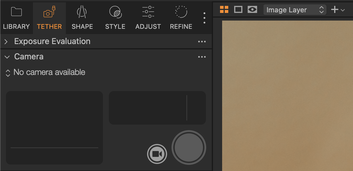 Tethering with a supported camera – Home