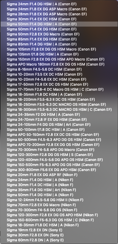 Working with an unlisted lens profile – Home