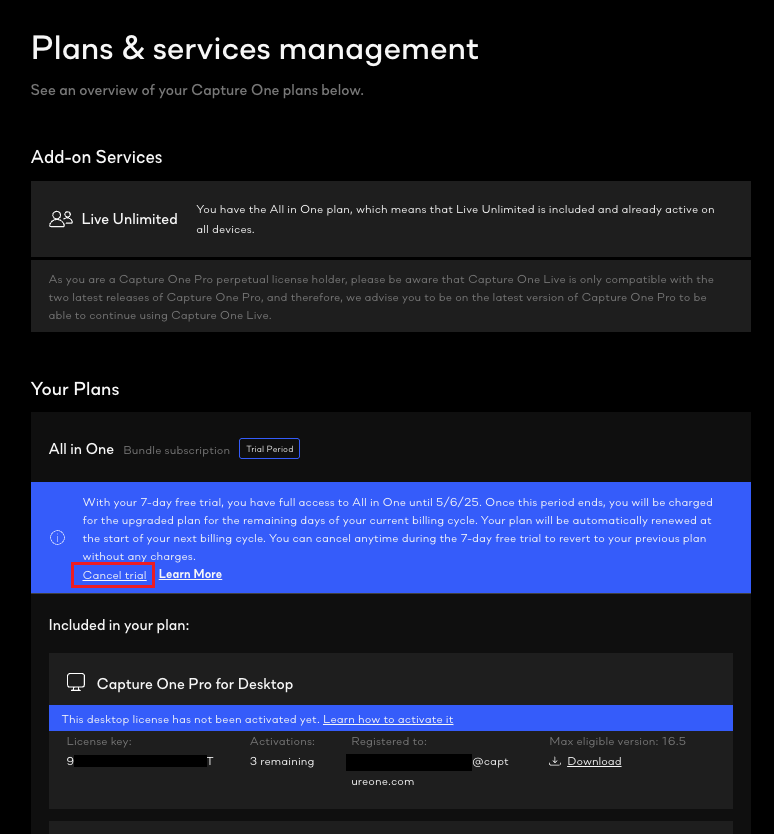 All in One and Capture One Studio 7-Day Free Trial – Home