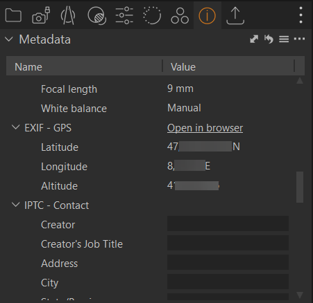 GPS location data – Home