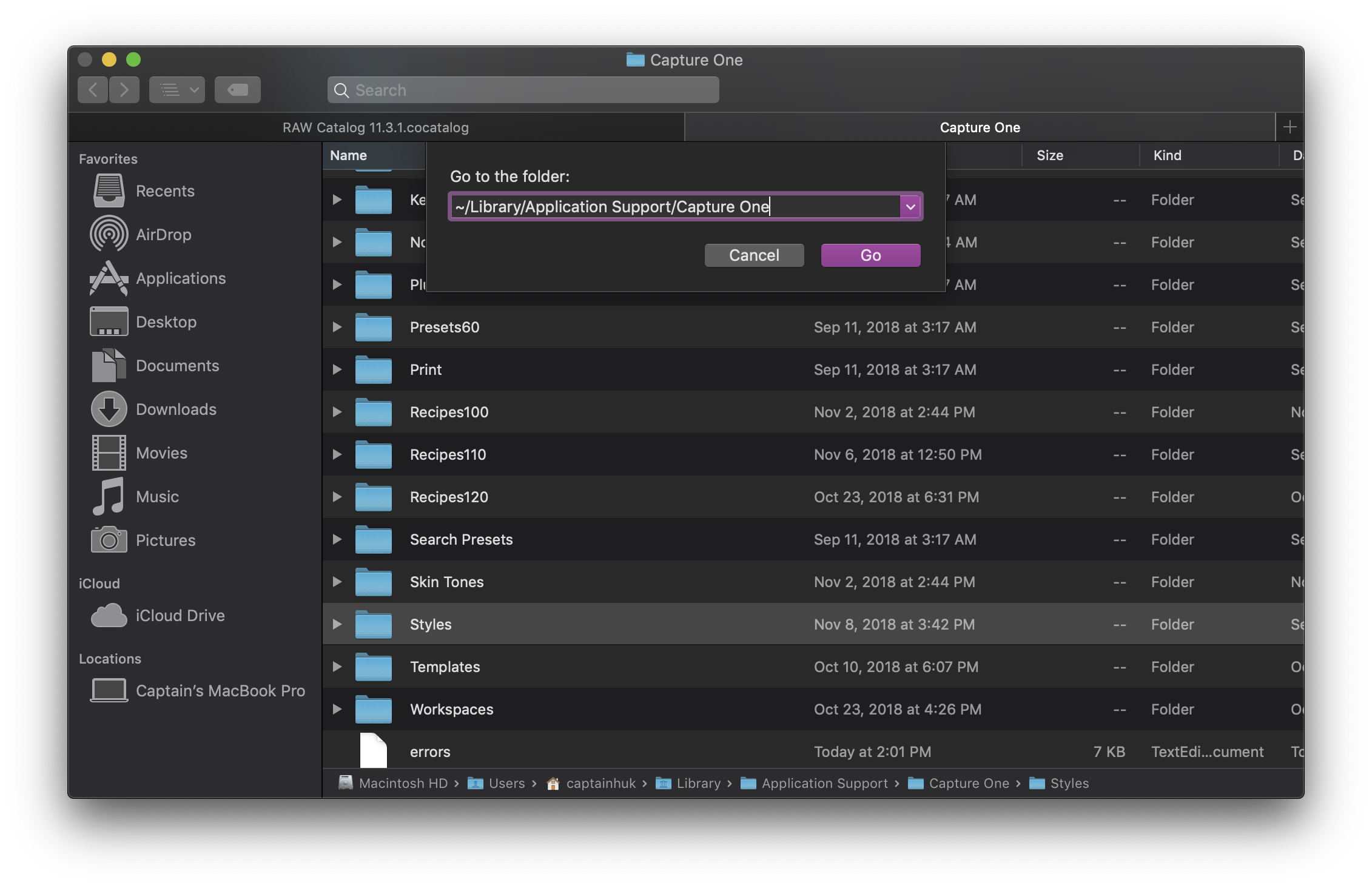 How do I back up my Styles & Presets in case I need to update my OS ...