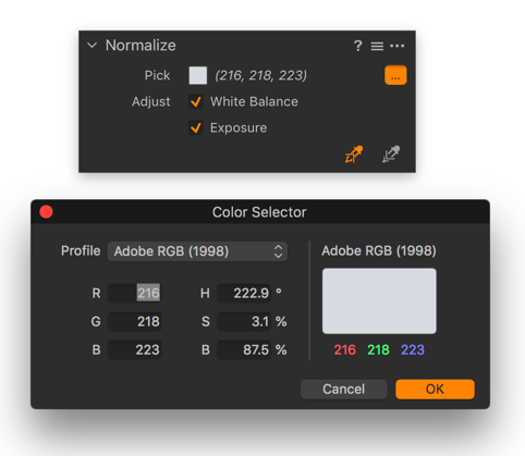 The Normalize tool overview – Capture One