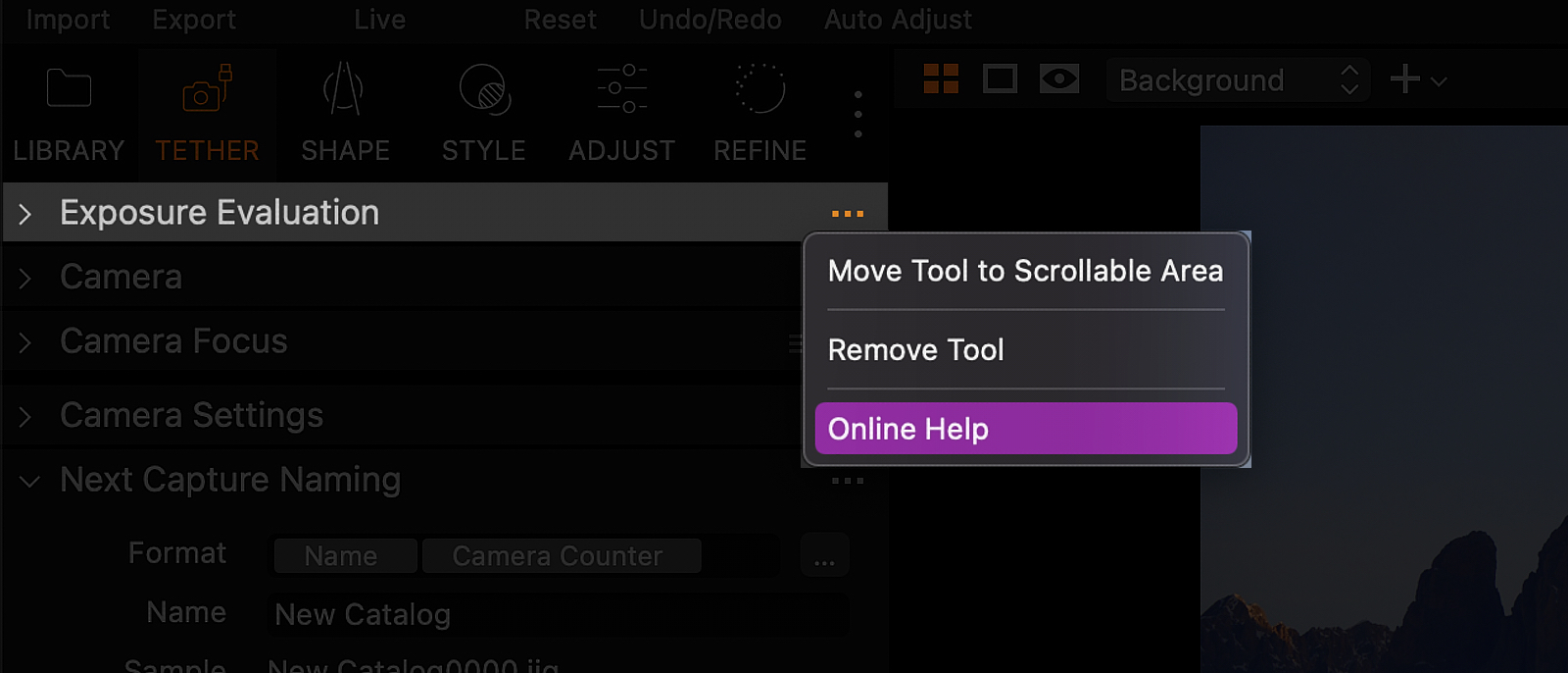 Tool Tabs: Shape – Home